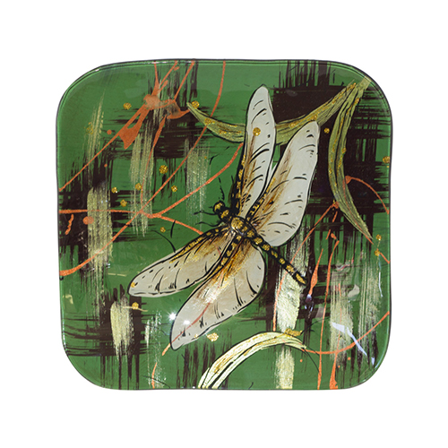 DRAGONFLY SQUARE PLATTER 21X21CM – Transnatal