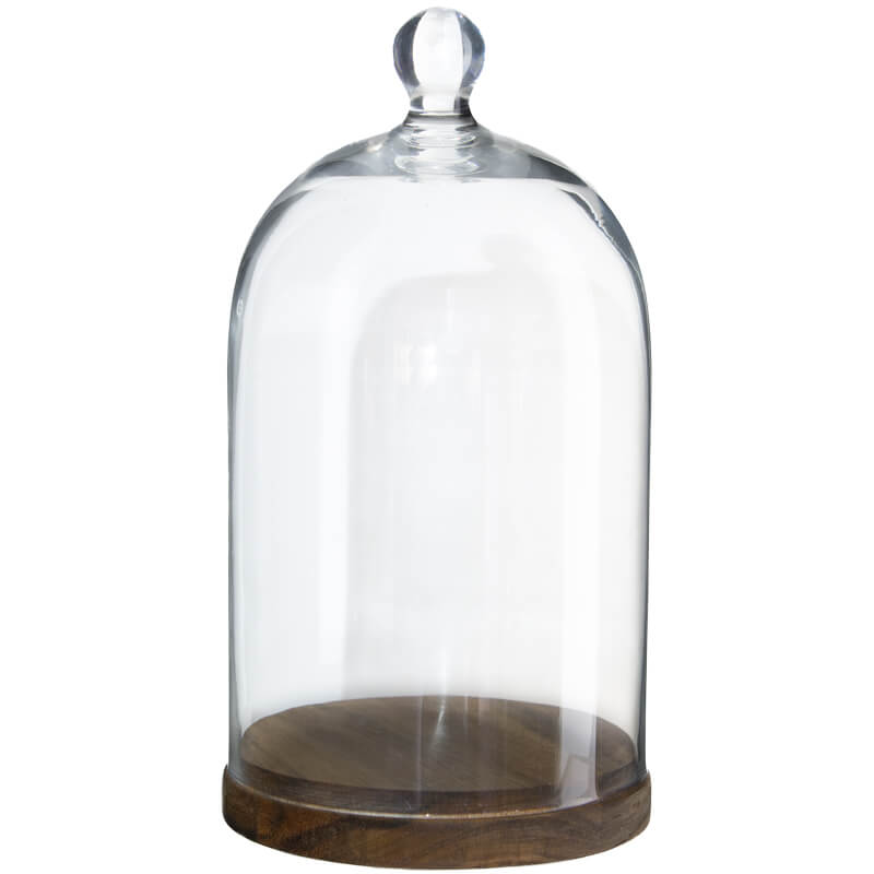 DOME WITH WOODEN BASE 14X14X28CM – Transnatal