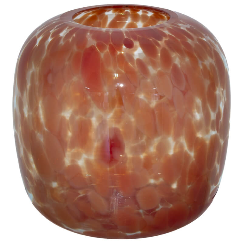 CORAL ART GLASS VASE 19CM – Transnatal