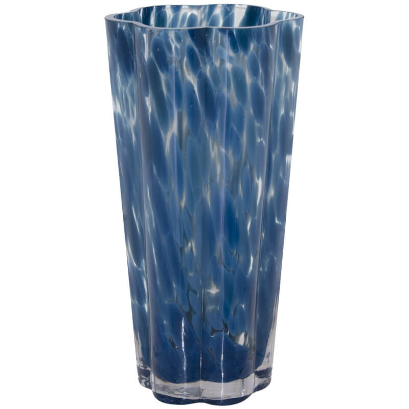 BLUE ART GLASS VASE 30CM – Transnatal