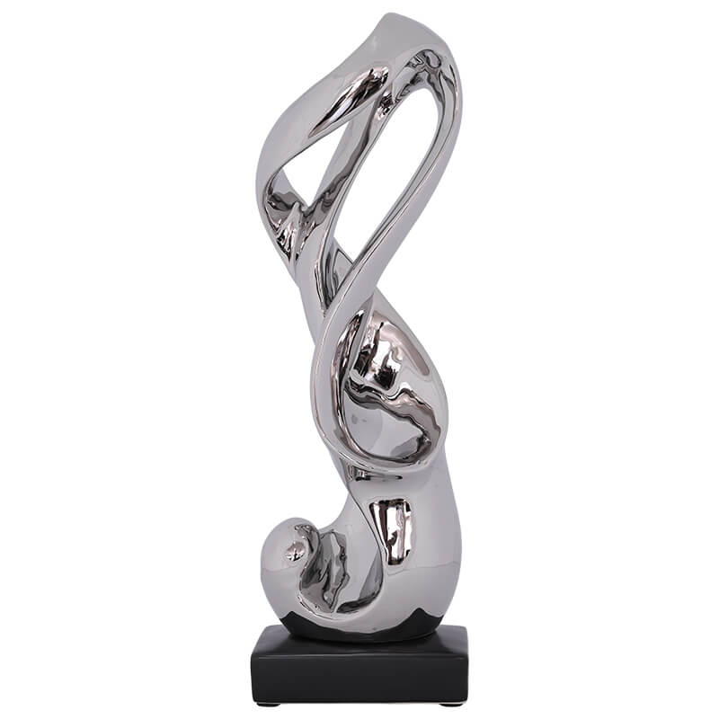 SILVER ABSTRACT SCULPTURE 42CM – Transnatal