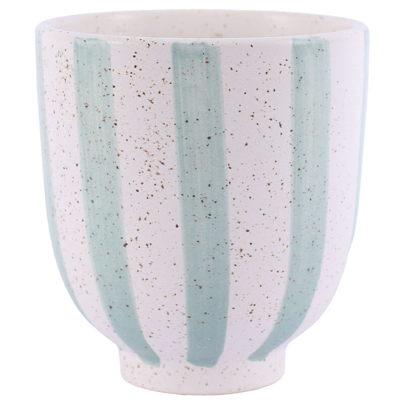 BLUE STRIPE SPECKLED POT 15CM – Transnatal