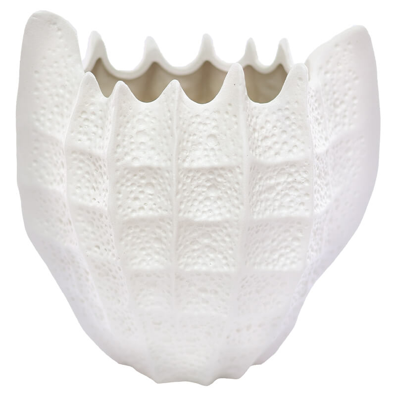 SHELL VASE 20CM WHITE – Transnatal