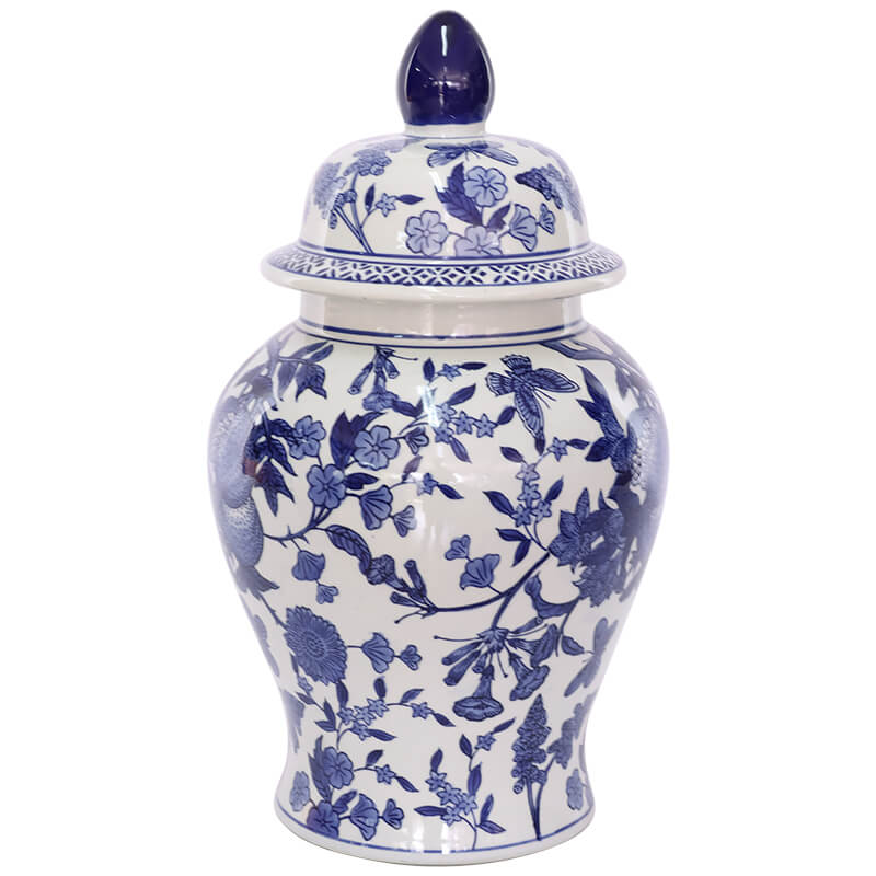 WHITE BLUE GINGER JAR 44CM – Transnatal