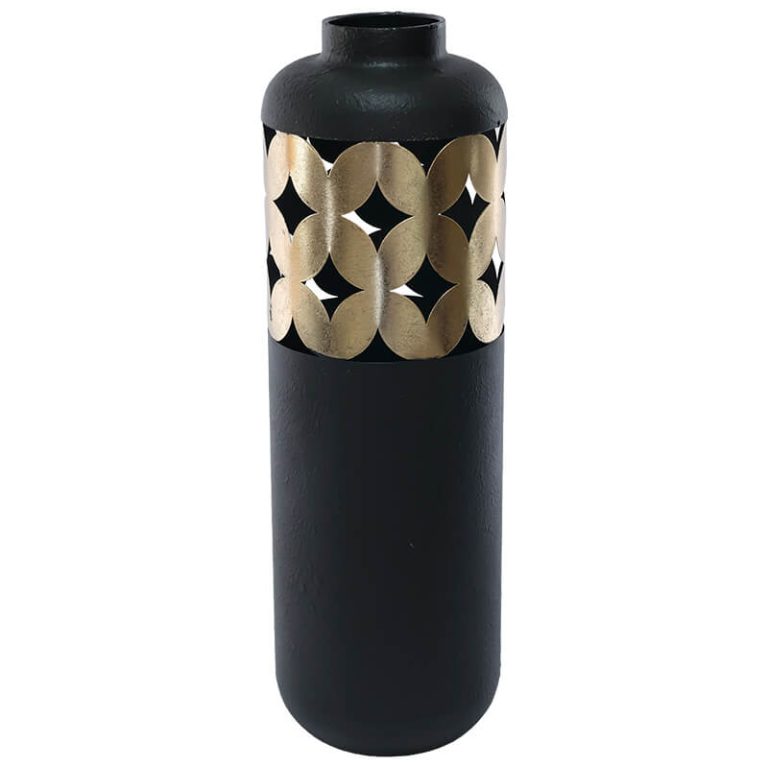 GOLD/BLACK TALL VASE 50CM – Transnatal