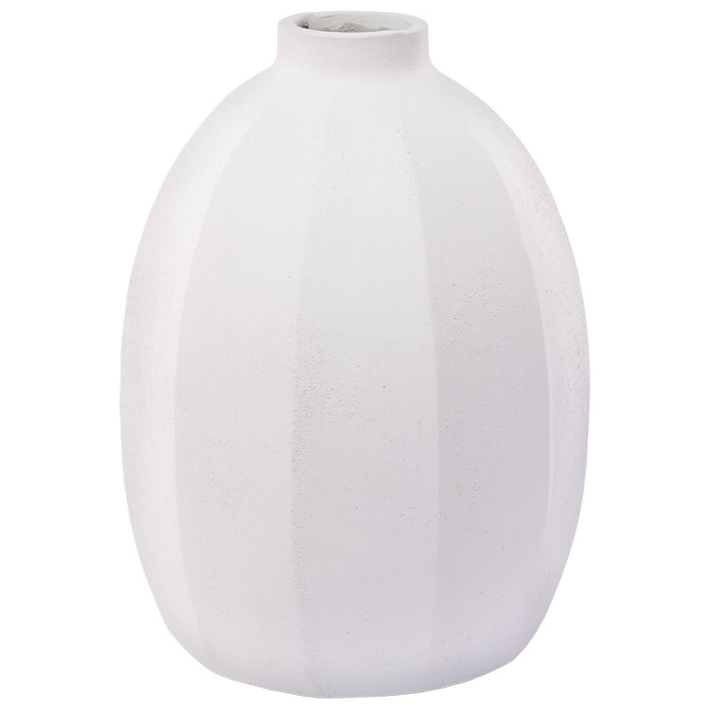 WHITE LINEAR VASE 42X32CM – Transnatal