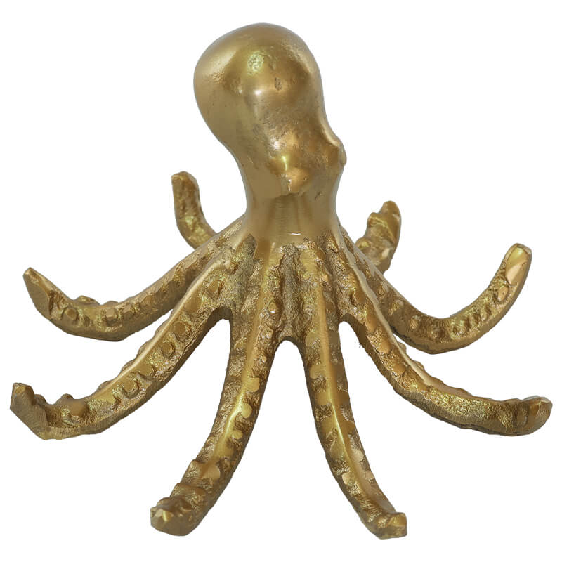 DECO OCTOPUS ROUGH GOLD 17X16X11C – Transnatal