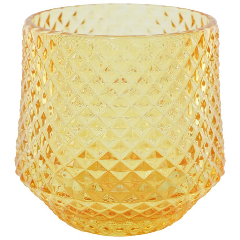 AMBER CROSS HATCH VOTIVE 10CM – Transnatal